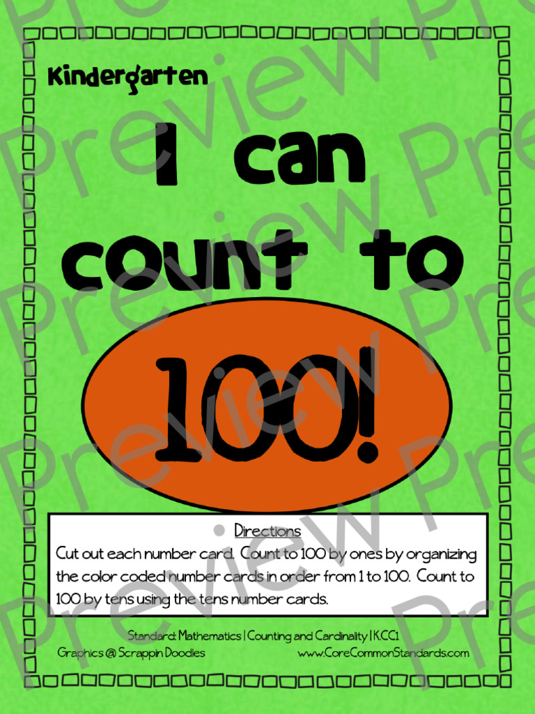 Common Core Activity k.cc.1 Preview | PDF