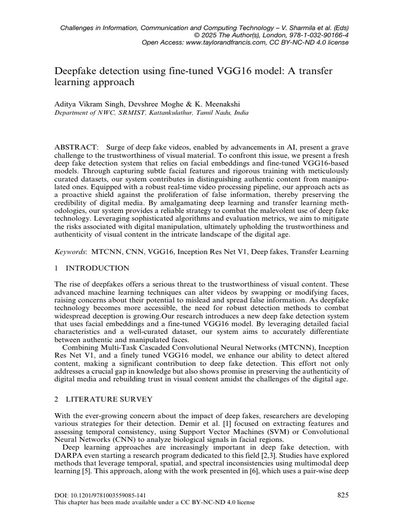 Deepfake Detection Using Fine-Tuned VGG16 Model A | PDF | Deep Learning | Applied Mathematics