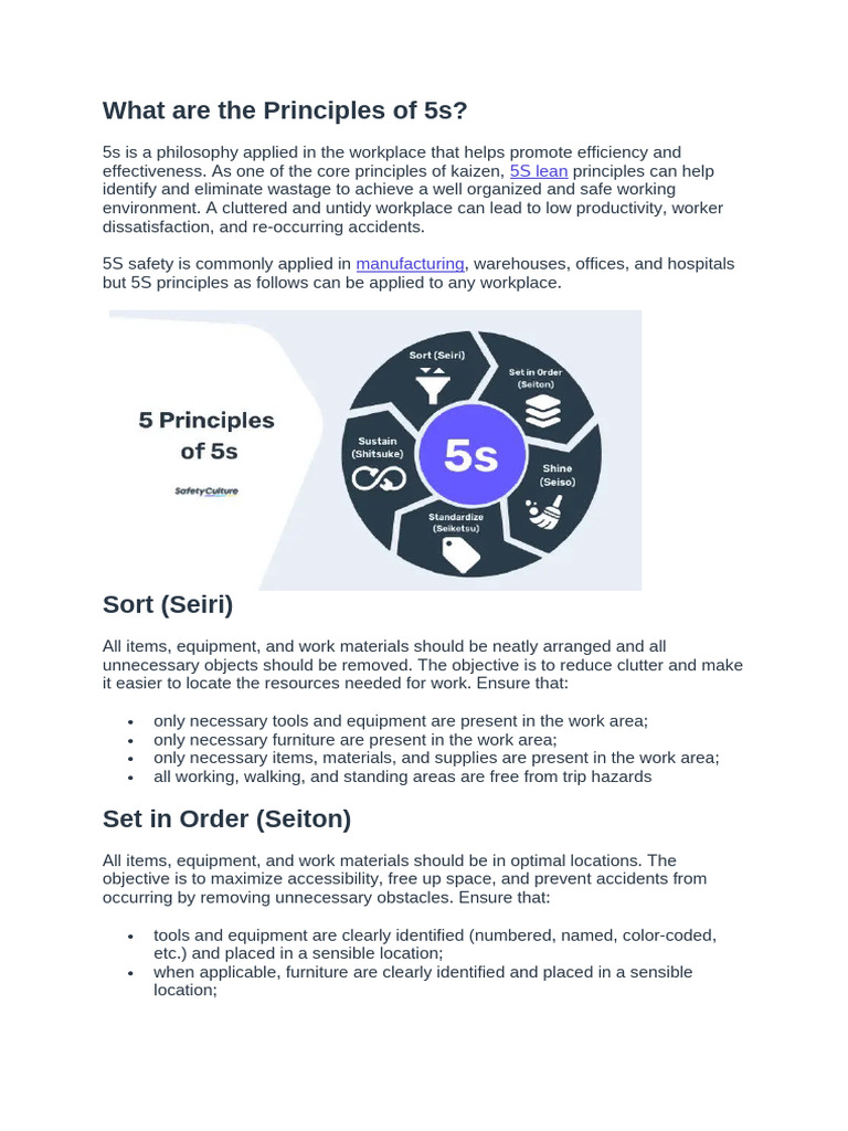 What Are The Principles of 5s | PDF | Safety
