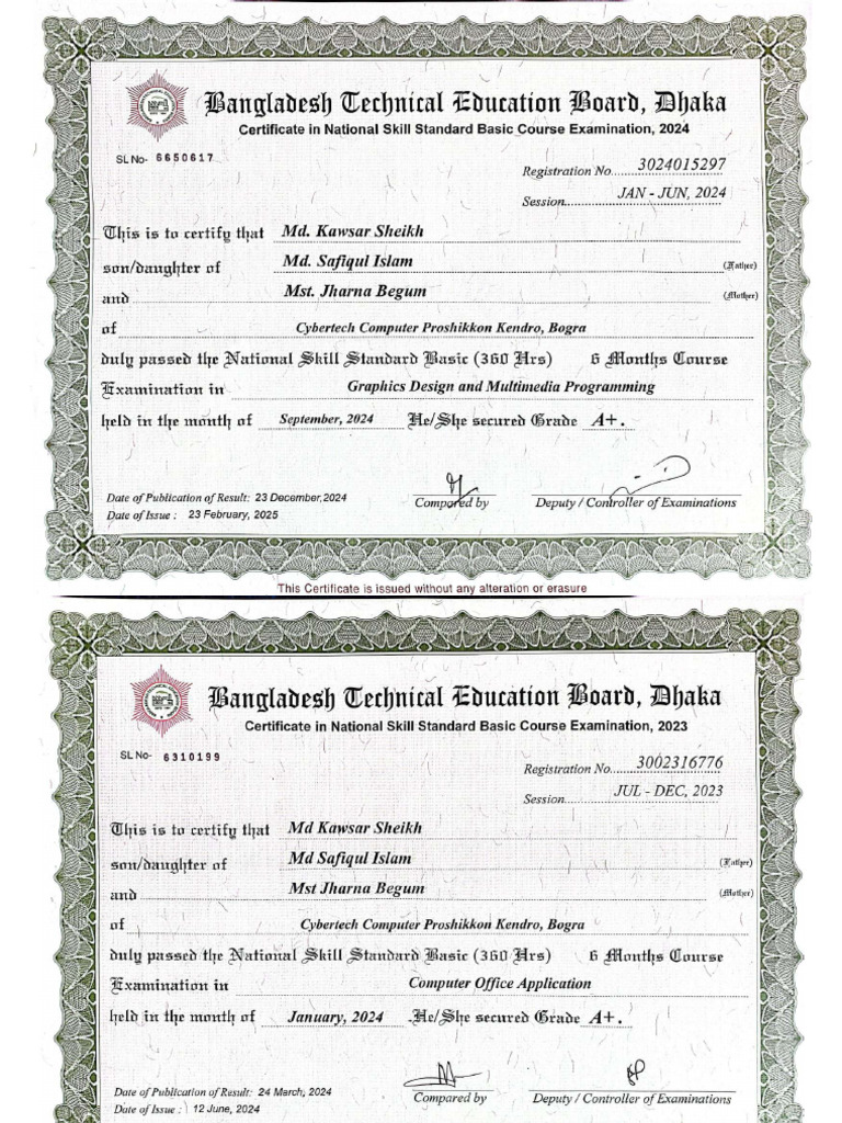 OA-GD Certificate | PDF