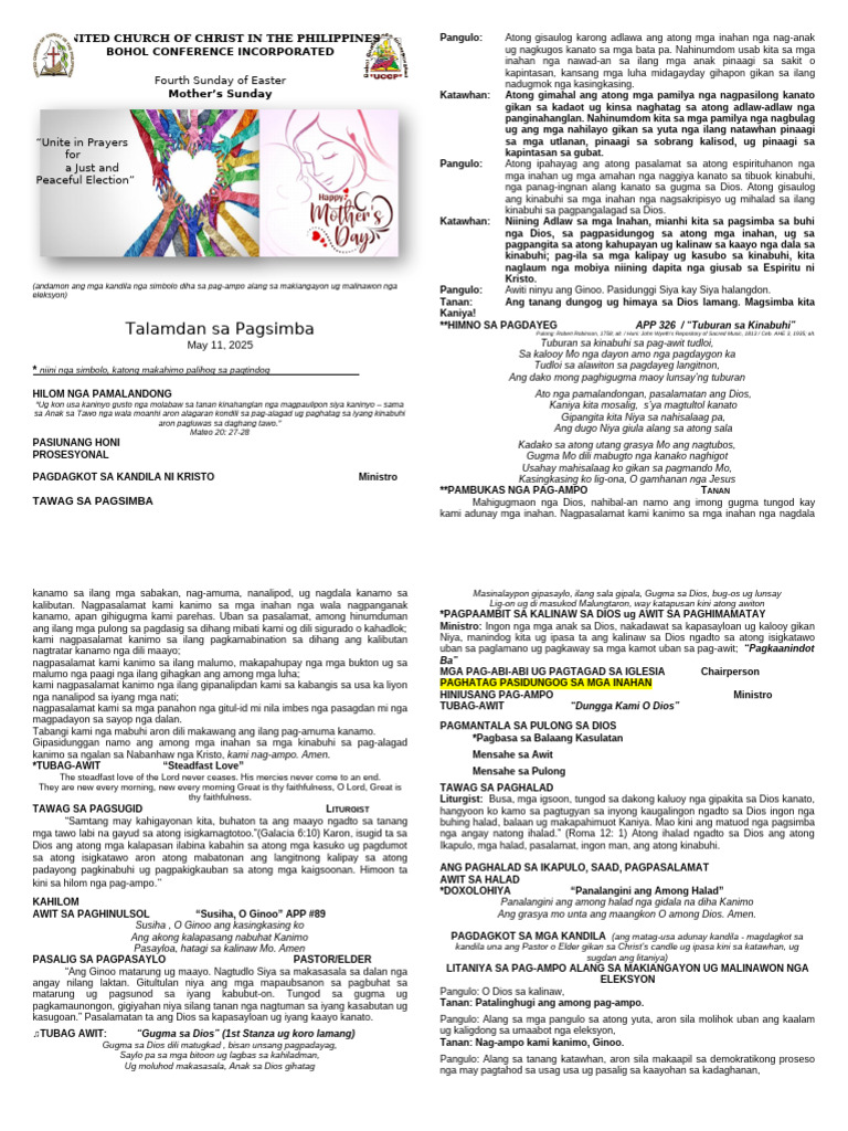 May 11, 2025 Talamdan Sa Pagsimba | PDF