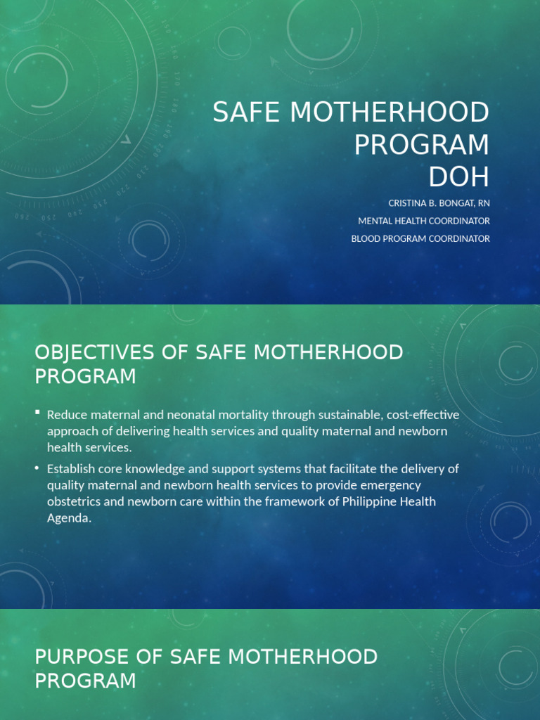 Safe Motherhood Program | PDF