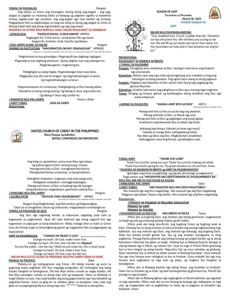 March 30, 2025 Talamdan sa Pagsimba | PDF