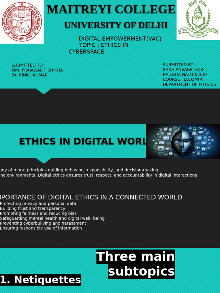 Ethics in Cyberspace | PDF | Privacy | Communication