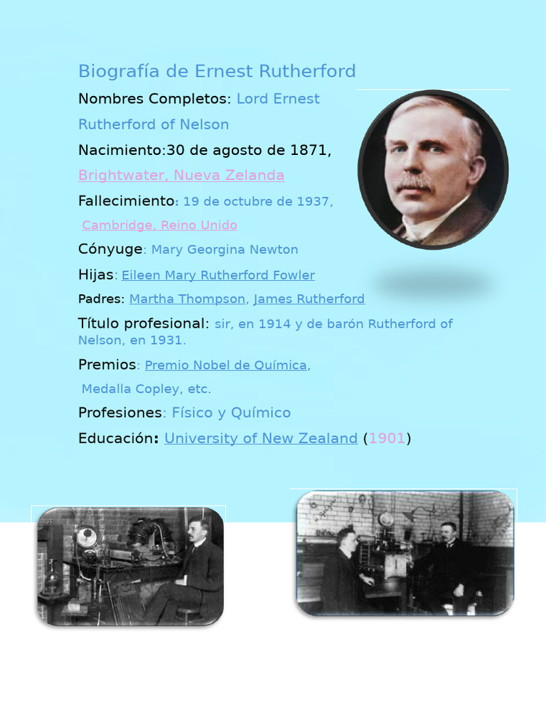 Biografía de Lord Ernest Rutherford | PDF