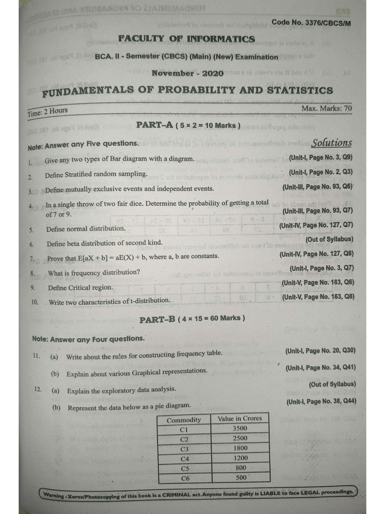 Probability ND Stastics Pyqs | PDF