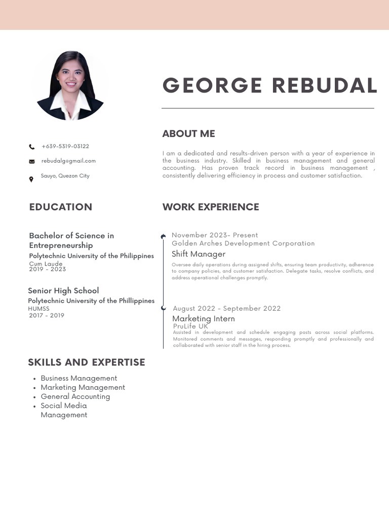 Rebudal, George Resume | PDF