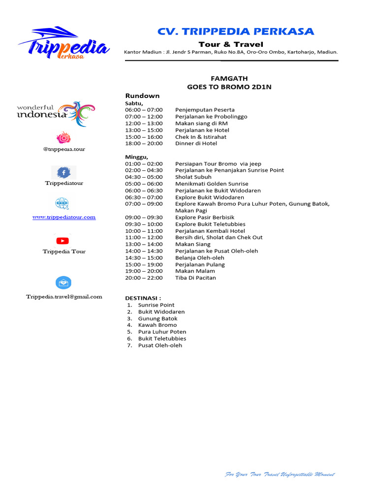 Penawaran BROMO 2d1n PCT | PDF