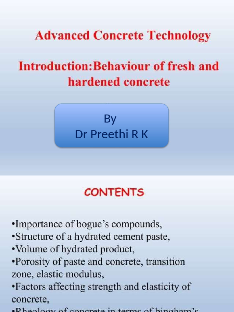 Module 1-Part a-Introduction to Concrete Technology | PDF