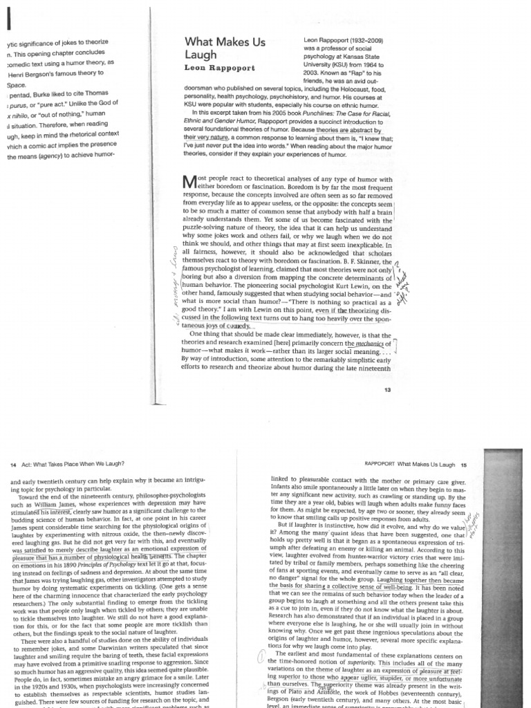Rappoport What Makes Us Laugh | PDF
