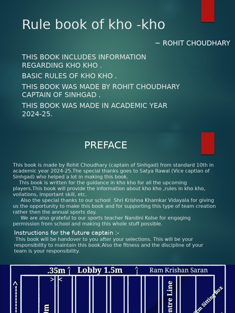 Rule Book of Kho - Kho | PDF