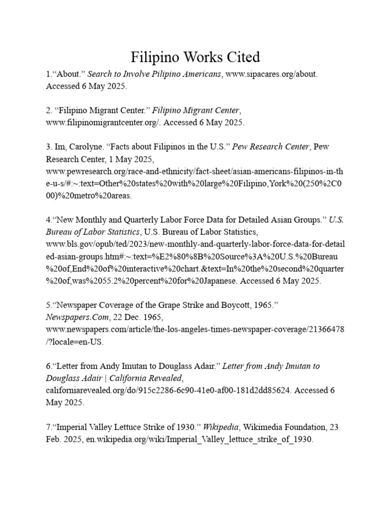 Filipino Works Cited | PDF