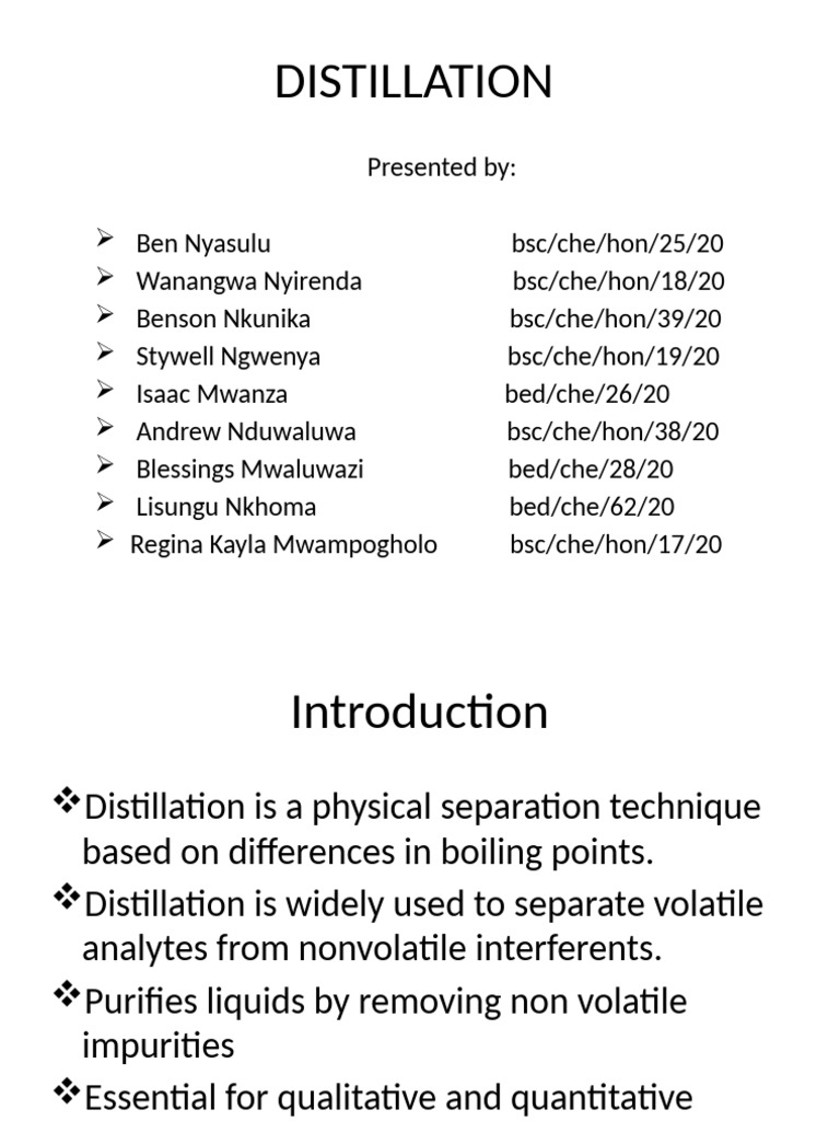 Distillation Presentation (1) 1 | PDF | Distillation | Applied And ...