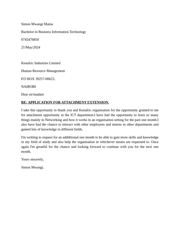 Re: Application For Attachment Extension | PDF