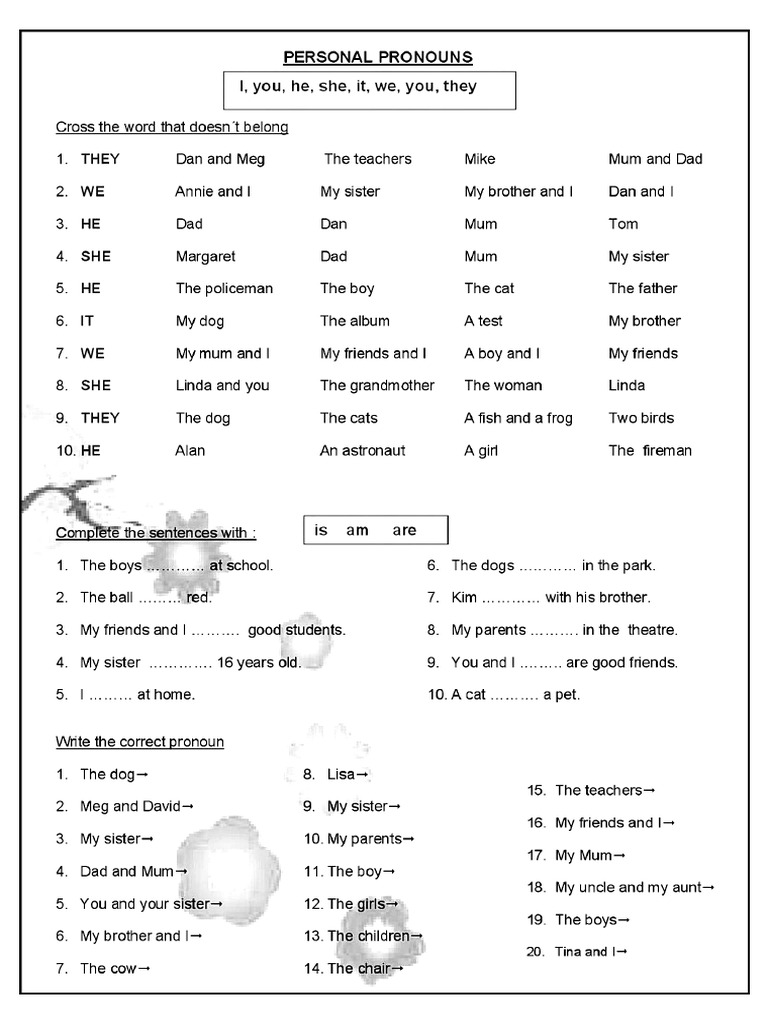 Personal Pronoun Exercise 2 | PDF