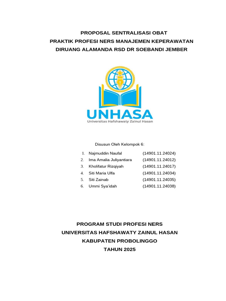 Proposal Sentralisasi Obat Alamanda | PDF