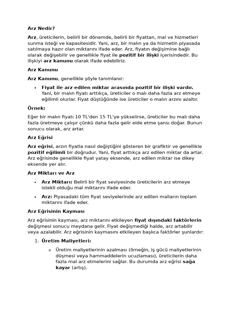 Arz Nedir | PDF