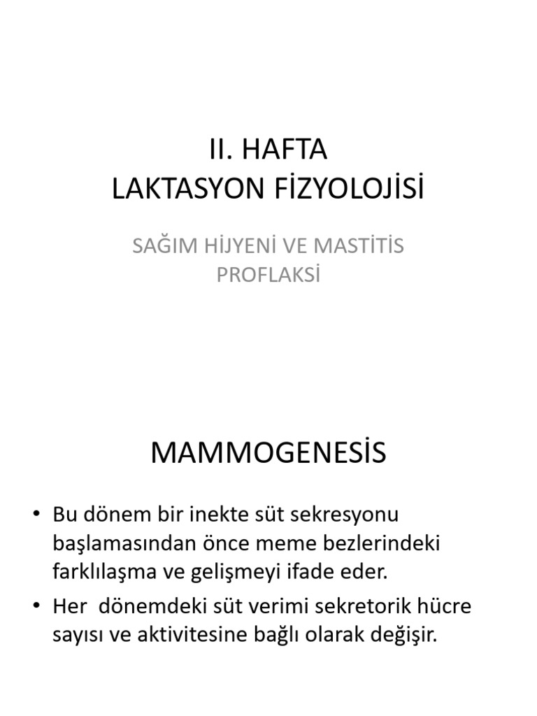 Ii Hafta Laktasyon Fi̇zyoloji̇si̇ | PDF