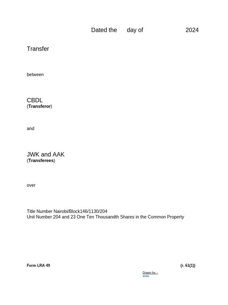 Sample Transfer-JWK & AAK | PDF