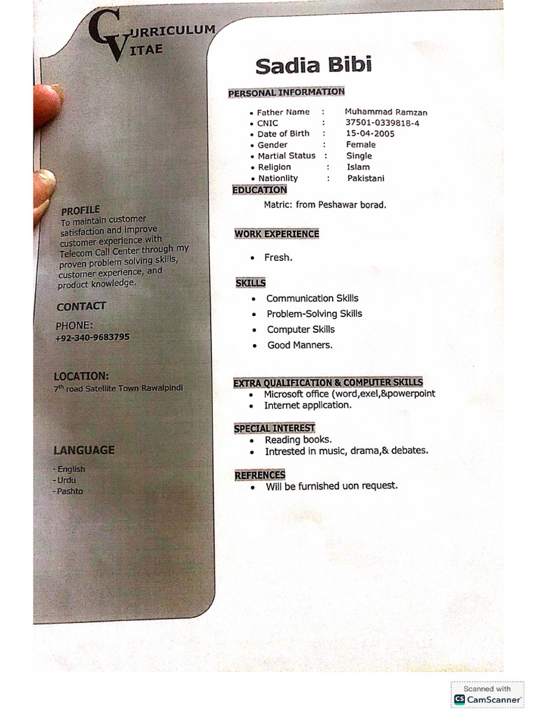 Sadia Resume | PDF
