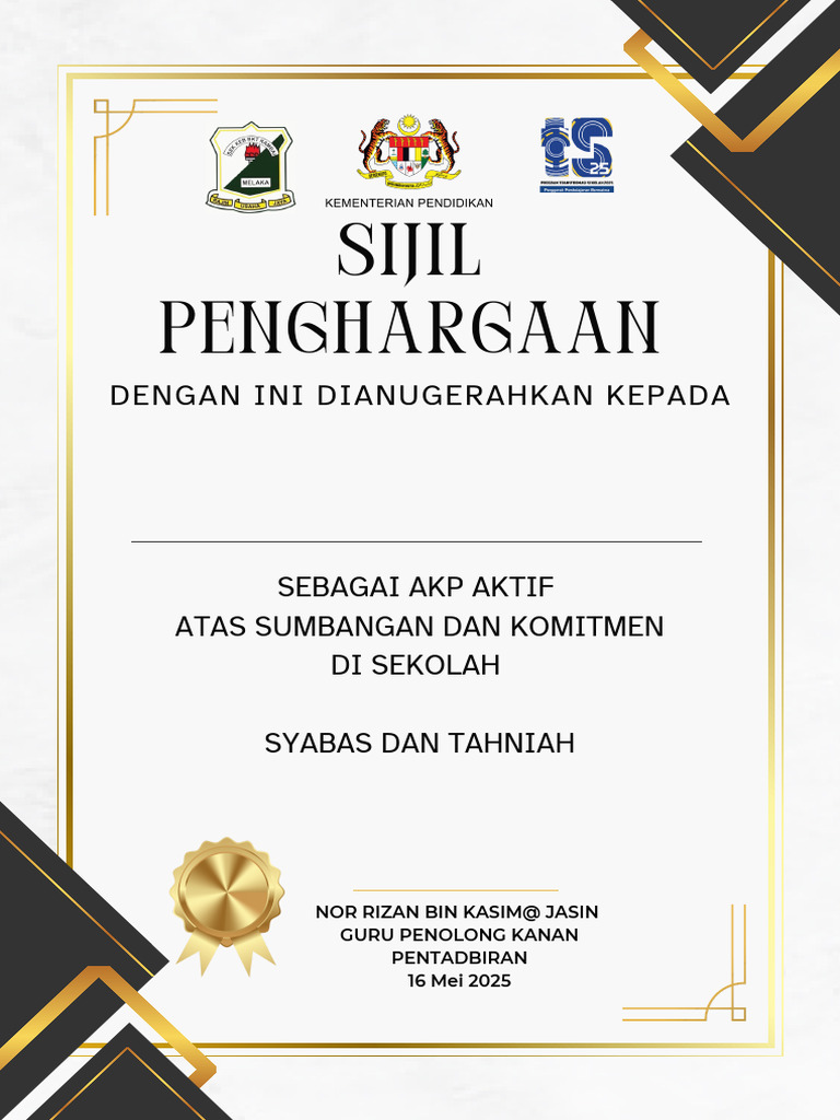SIJIL PENGHARGAAN | PDF