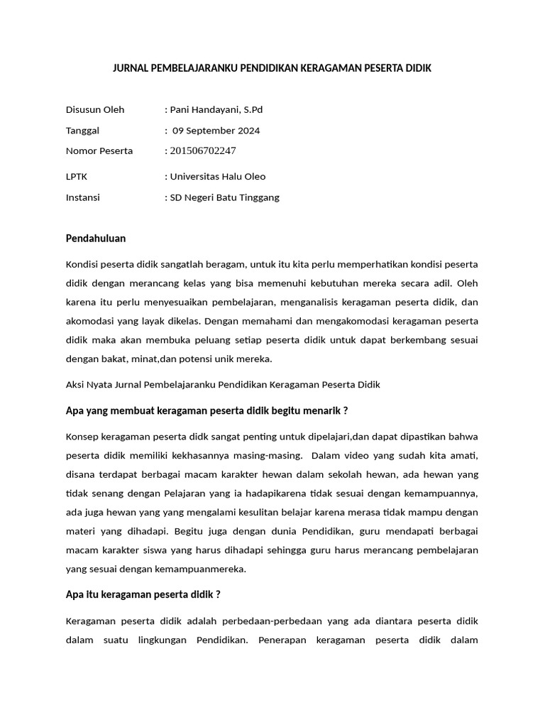 Jurnal Modul 3 Topik1 Pani Handayani | PDF