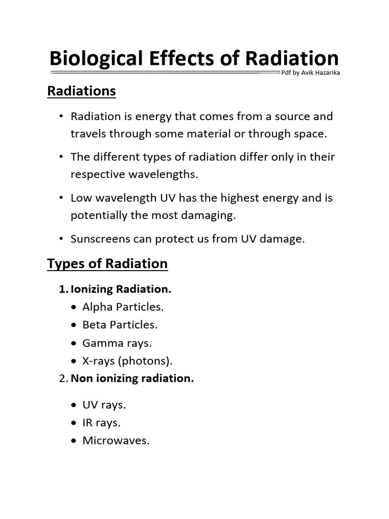 Biological Effects of Radiation Explained | PDF | Ionizing Radiation ...