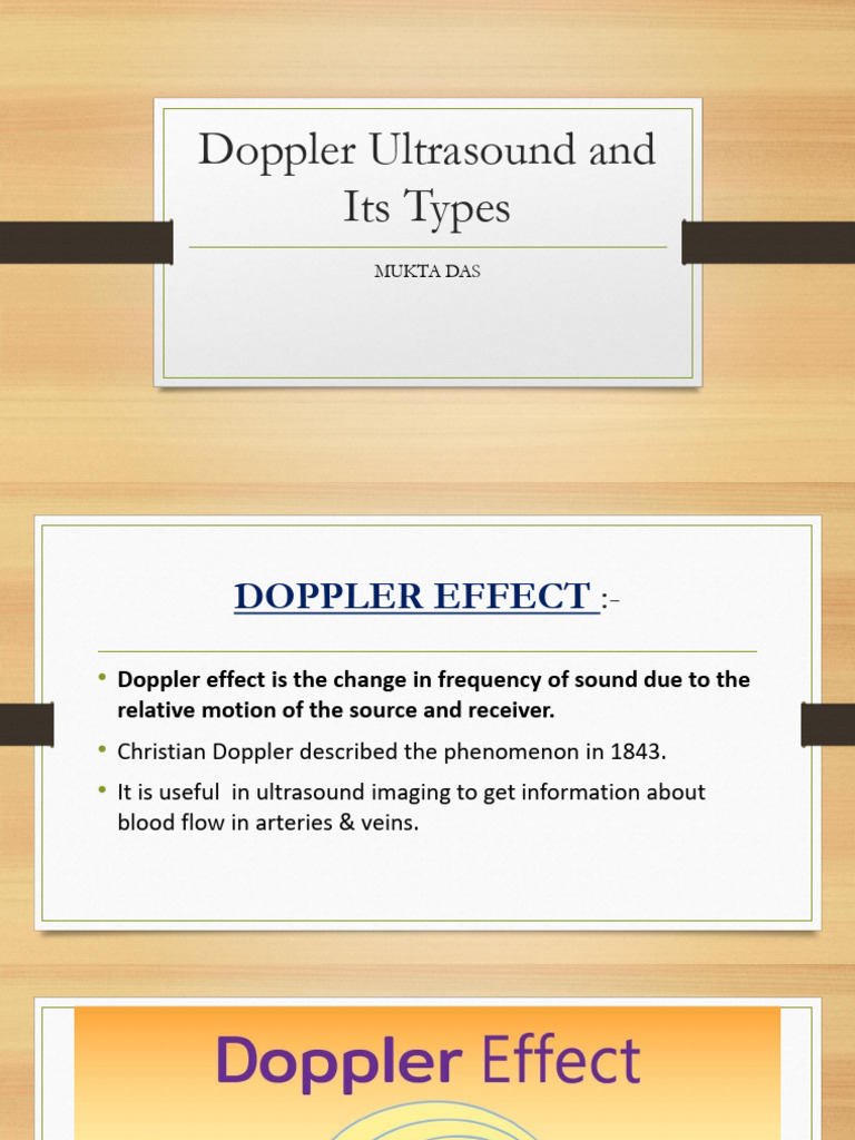 Doppler Ultrasound Types | PDF | Doppler Effect | Medical Ultrasound