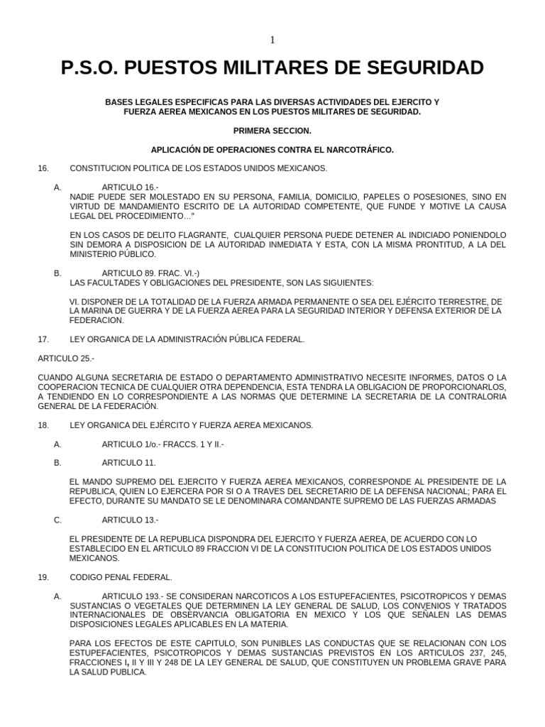 Puestos Militares de Seguridad en México | PDF | Calibre | Rifle