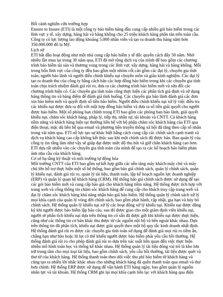 Case Study ETI | PDF