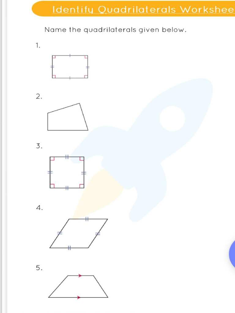 Quadrilaterals Identification Worksheet | PDF