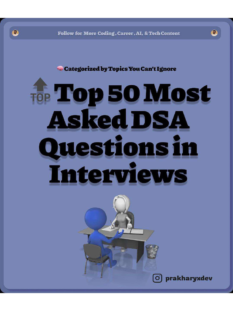 Top 50 Most Asked DSA Questions in Interviews 1745737473 | PDF