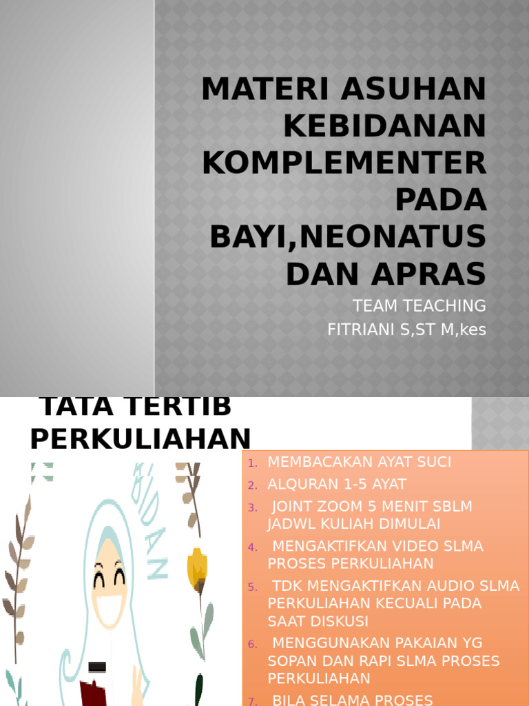 Materi Asuhan Kebidanan Komplementer Pada Bayi,Neonatus Dan Apras | PDF