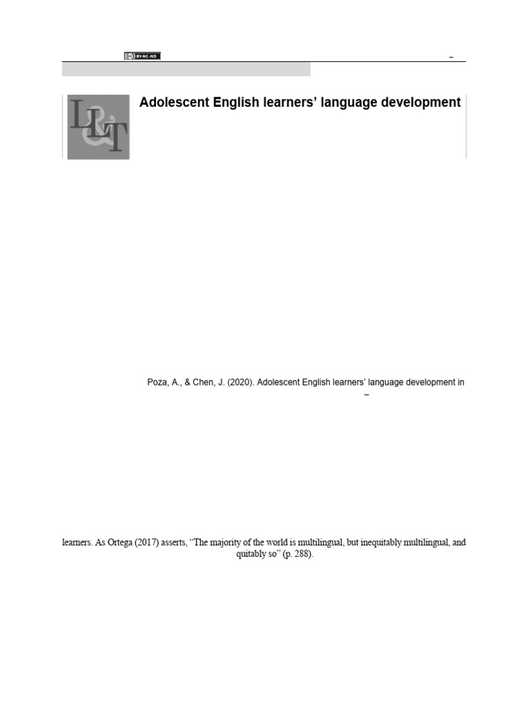 Adolescent English Learners' Language Development in Technology ...
