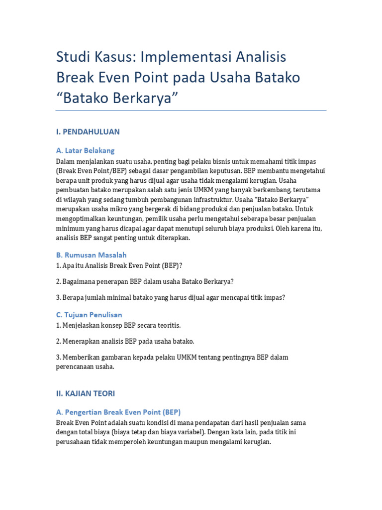 Studi Kasus Bep Batako | PDF