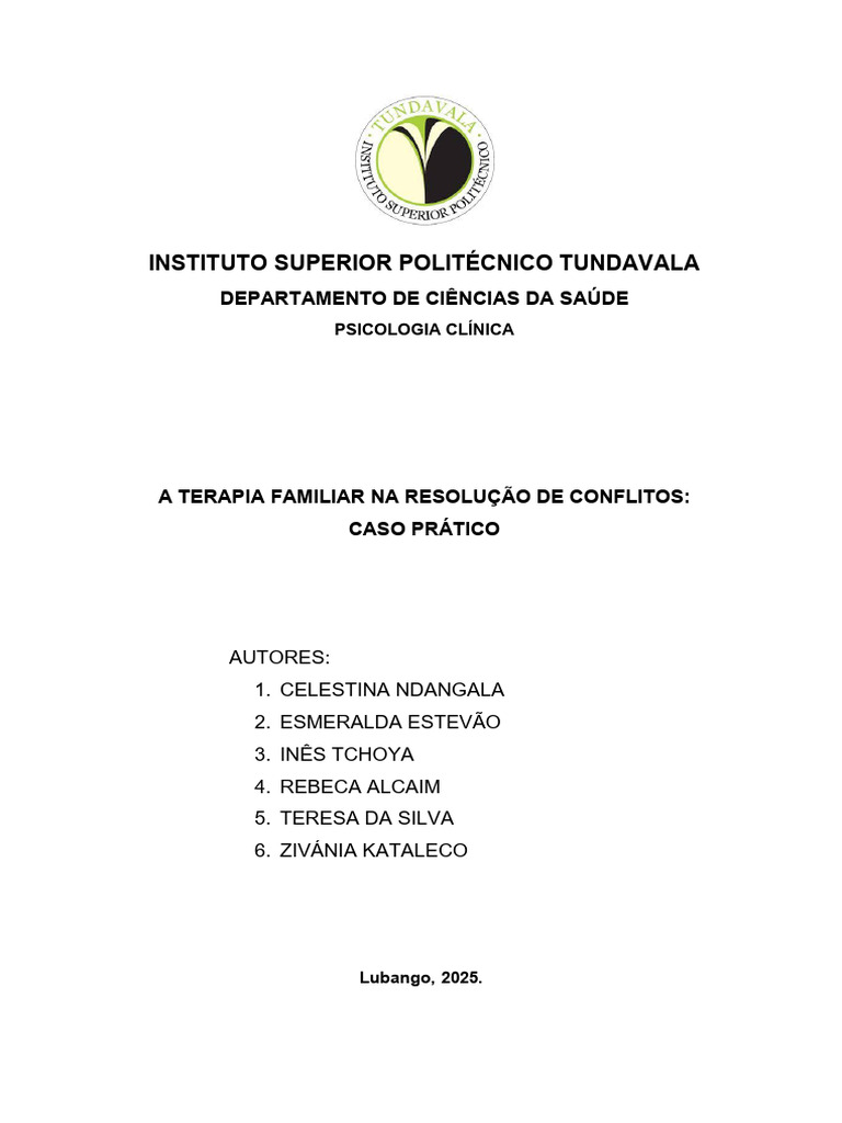 Caso Pratico Terapia Do Casal e Familia | PDF | Família | Psicoterapia
