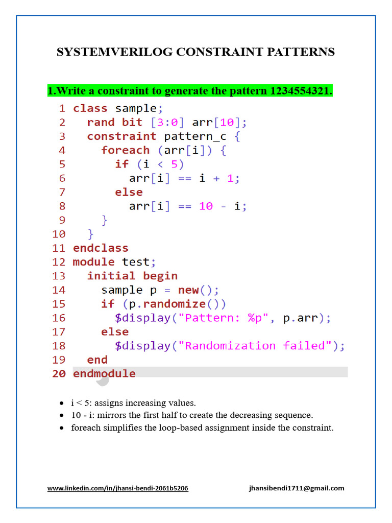 Systemverilog Constraint Patterns | PDF