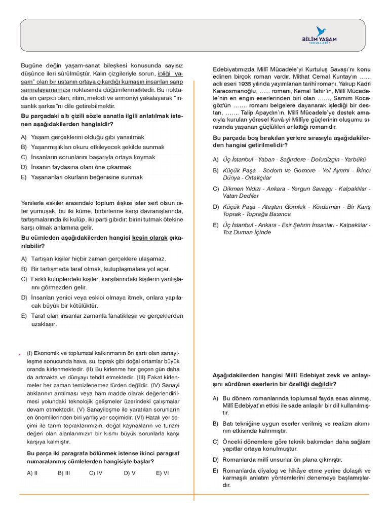 11 - Sinif-Turk-Dili-Ve-Edebiyati Ayt | PDF