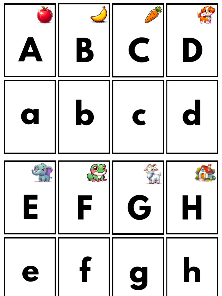 Alphabet Flashcards Uppercase and Lowercase | PDF