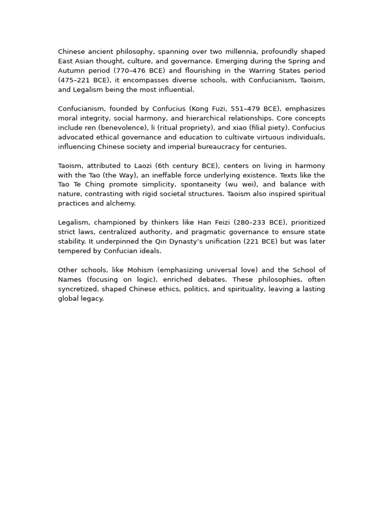 Chinese Ancient Philosophy | PDF