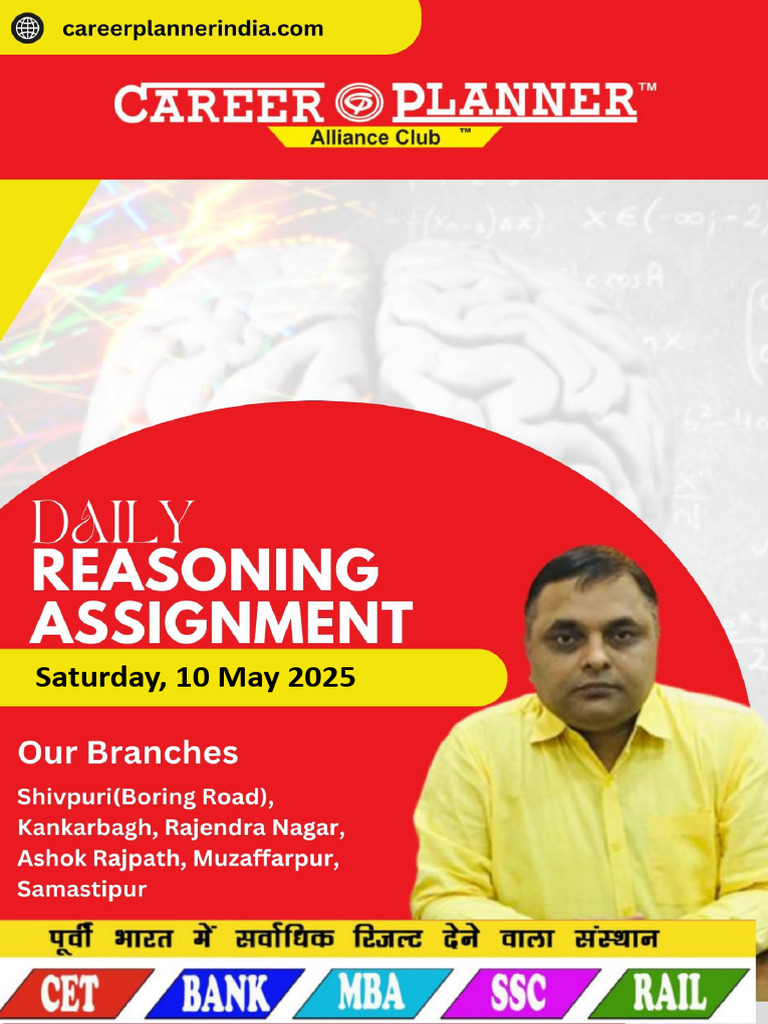 10 May 25 - Career Planner Daily Reasoning Assignment E | PDF