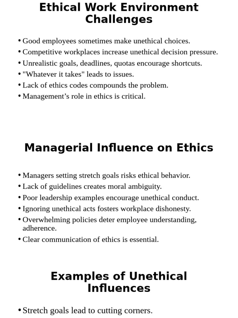 Creating An Ethical Work Environment | PDF | Leadership | Policy
