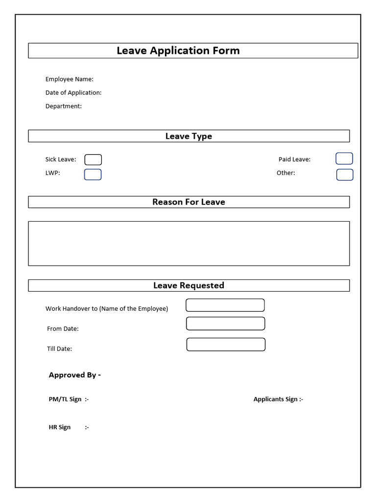 Leave Application Format | PDF