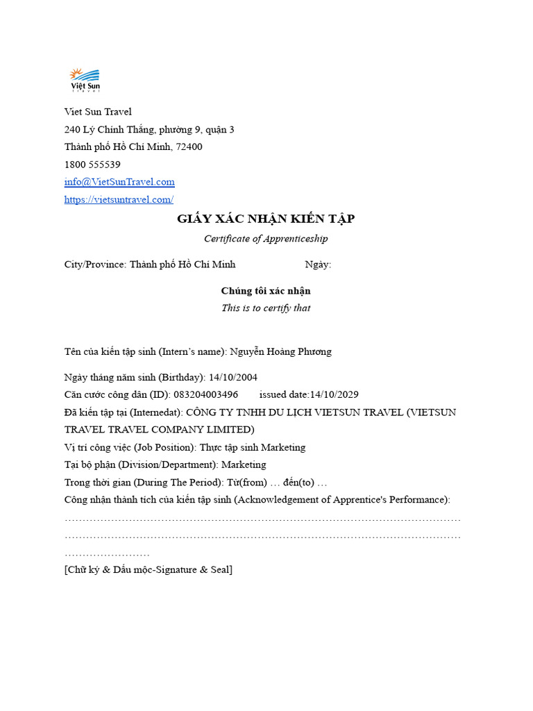 Certificate of Apprenticeship | PDF