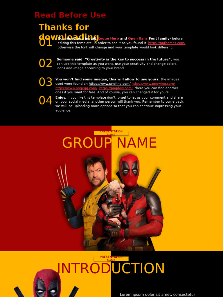 DeadPool PowerPoint Template | PDF