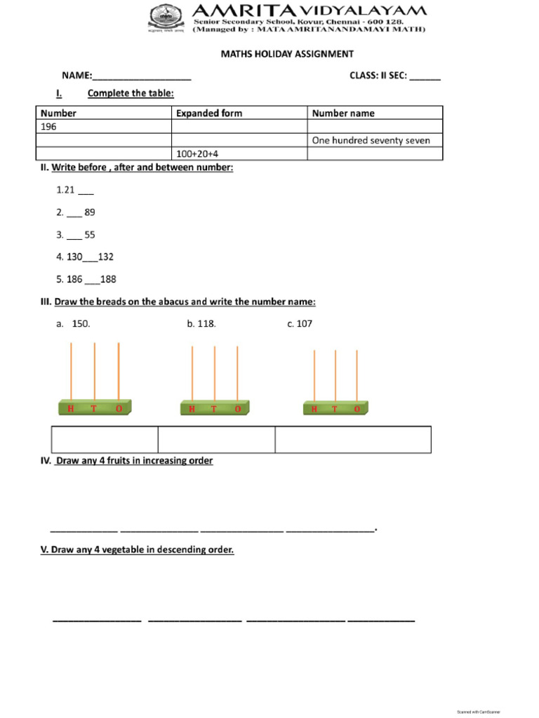 Holiday assignment Maths | PDF