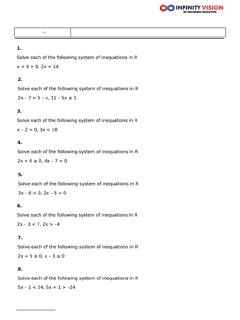 Maths - Linear Inequality - XI - PP-2 - 26-Apr-2025 | PDF
