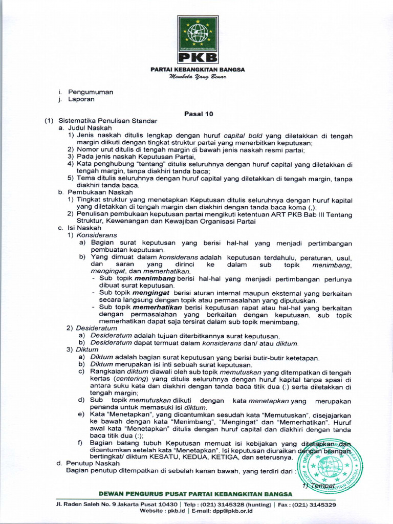 PP No 3 Tata Naskah Resmi Partai no 5 | PDF