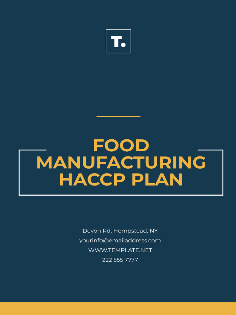Food Manufacturing HACCP Plan Template | PDF