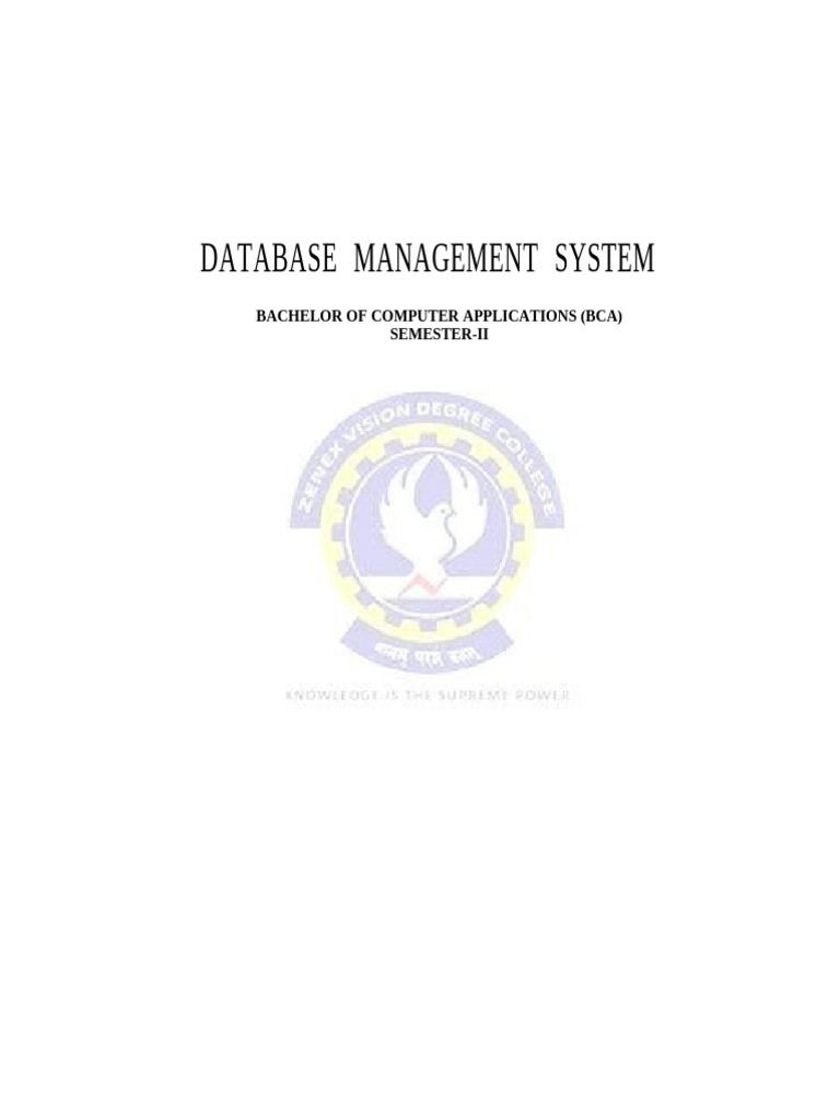 DBMS & Data Structure_BCA | PDF | Databases | Relational Database